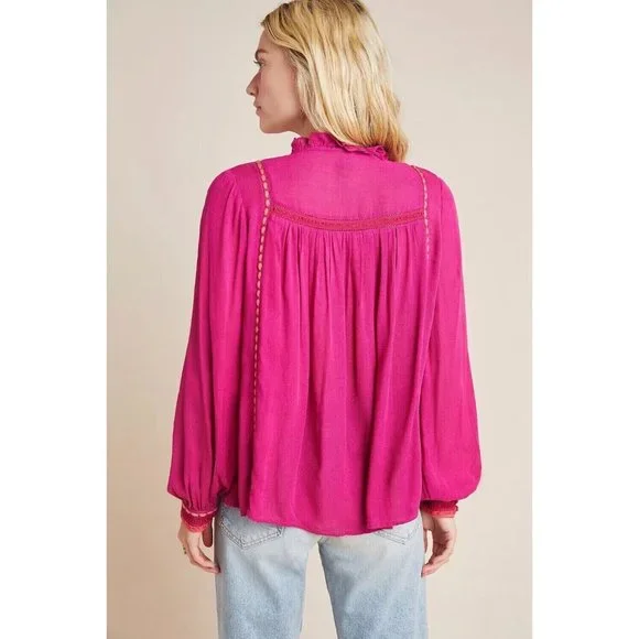 Pink Peasant Blouse